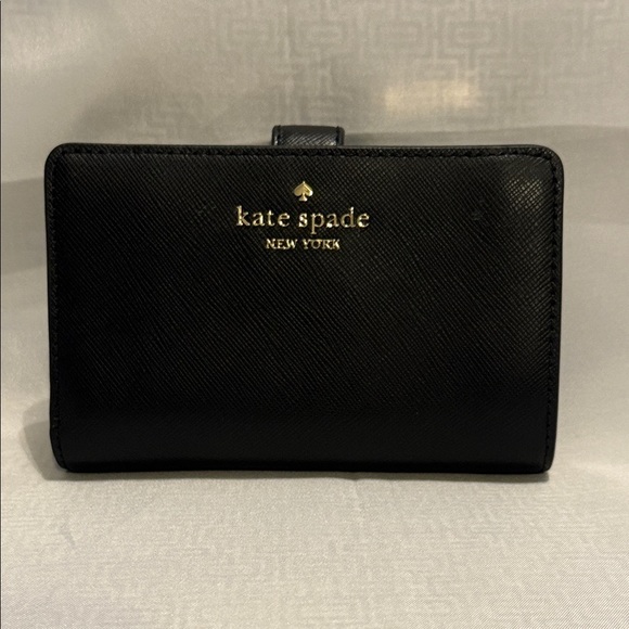 kate spade | Accessories | Kate Spade Black Card Holder With Gold ...